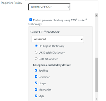 Creating an assignment in Feedback Studio using Canvas Plagiarism Framework – Turnitin Guides