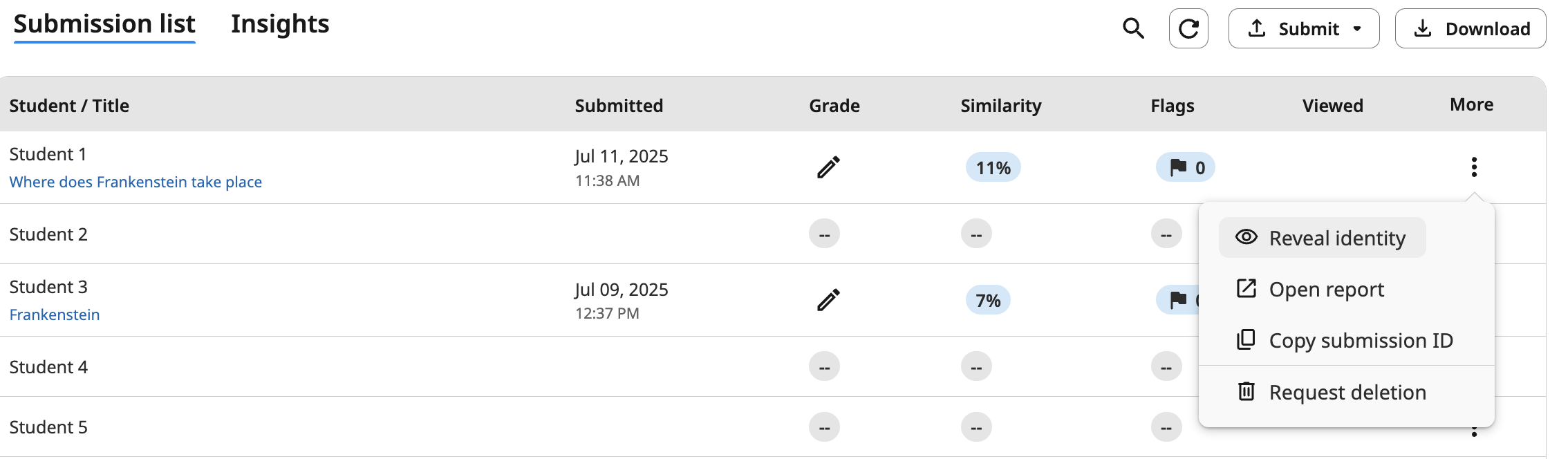 (New Standard Assignment) Anonymous grading – Turnitin Guides