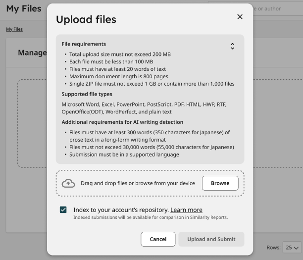 Uploading a file to a folder – Turnitin Guides