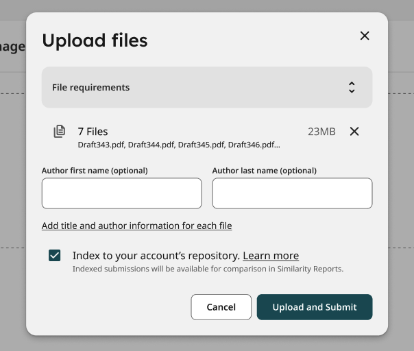 Uploading a file to a folder – Turnitin Guides