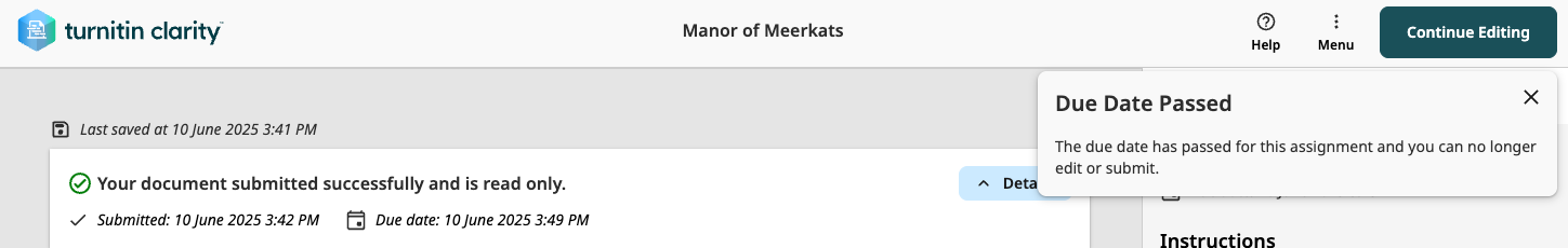 Submitting a Clarity assignment – Turnitin Guides