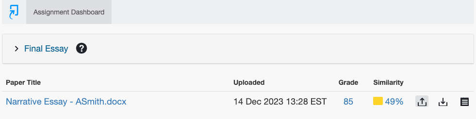 [Student] Understanding the Standard Assignment – Turnitin Guides