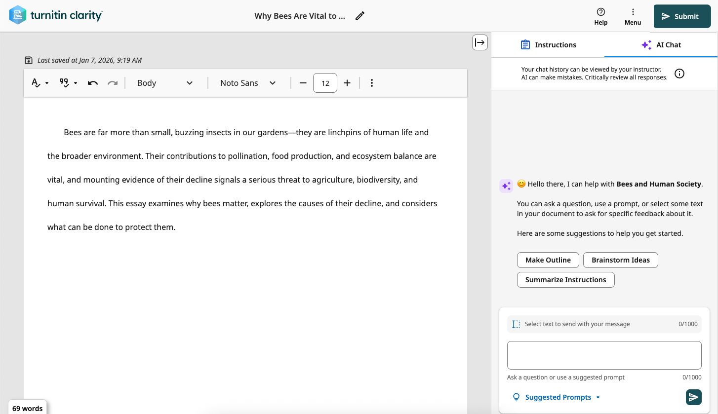 Using Turnitin Clarity’s AI Assistant – Turnitin Guides