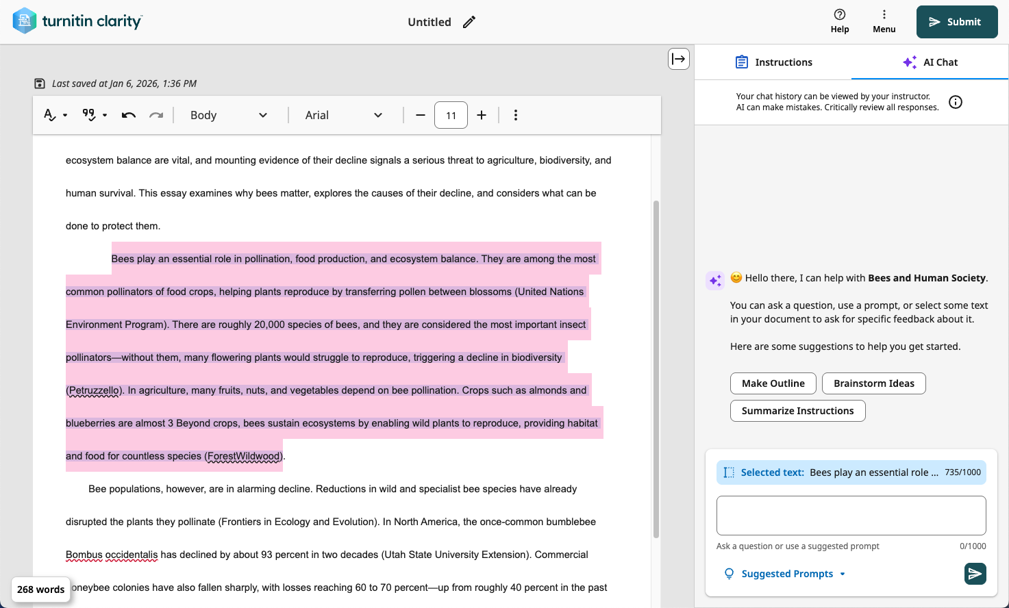 Using Turnitin Clarity’s AI Assistant – Turnitin Guides