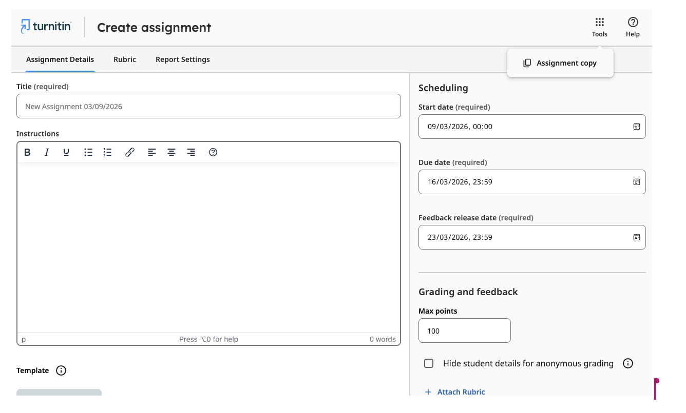 Using the Turnitin Assignment Copy tool in Feedback Studio with LTI 1.3 ...